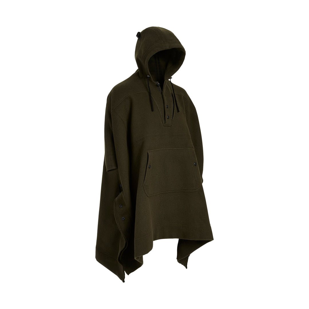 WeatherWool Poncho, Merino Jacquard Fabric, Made in USA