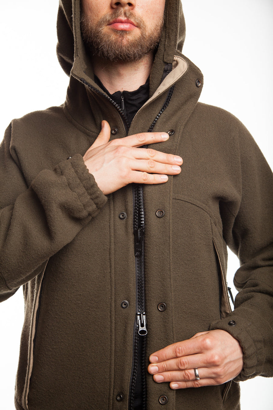 WeatherWool Mountain Jacket / SkiJac, pure USA Merino Jacquard Fabric